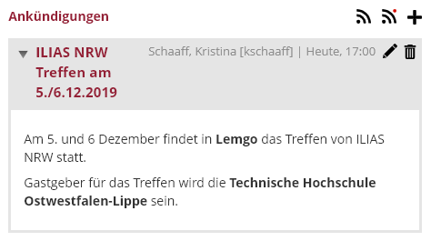 GitHub - DatabayAG/Announcements: Announcements/News UIHook Plugin for ILIAS